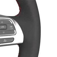 China VW Golf Plus Tiguan Passat CC Touran Jetta Sharan EOS Caddy Carbon Suede Steering Wheel Cover for sale