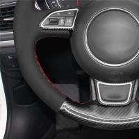 China Carbon Suede Steering Wheel Cover for Audi A1 A3 A4 A5 A6 A7 Allroad RS S6 S7 S8 2013-2018 for sale