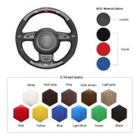 China Carbon Suede Steering Wheel Cover for Audi A1 A3 A4 A5 A6 A7 Allroad RS S6 S7 S8 2013-2018 for sale
