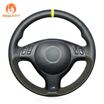 China Custom Suede Leather Steering Wheel Cover for BMW E46 E39 M3 M5 330i 330ci Sport 525i E36 for sale
