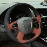 China Hand Sewing Steering Wheel Cover for Audi A4 B7 B8 A6 C6 2004-2011 in Black Brown Leather for sale