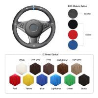 China BMW 525i 530i 540i 545i 550i 650i E60 E61 Touring E63 E64 Coupe Full Suede Steering Wheel Cover Blue Strip for sale