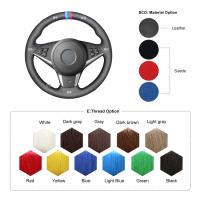 China Black Thread Steering Wheel Cover BMW 525i 530i 540i 545i 550i 650i E60 E61 E63 E64 M Sport M5 M6 for sale