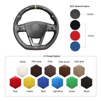 China Custom Suede Black Steering Wheel Cover for Seat Leon Ateca Ibiza Cupra R ST FR 2013-2019 for sale