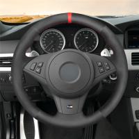 China BMW 525i 530i 540i 545i 550i 650i E60 E61 Touring E63 E64 M Sport M5 M6 Suede Steering Wheel Cover for sale