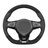 China Business/Luxury Soft Suede Hand Stitch Steering Wheel Cover for Kia Stinger 2017-2022 for sale
