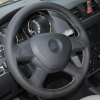 China Red Suede Hand Sew Steering Wheel Wrap Cover for 2014 Skoda Octavia 2013 Skoda Fabia for sale