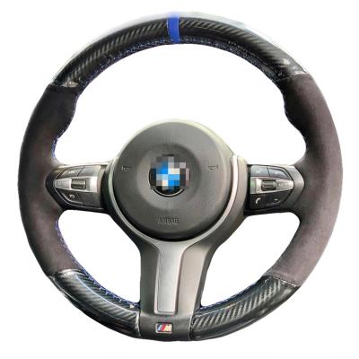 China Blue Thread Steering Wheel Cover for BMW M F86 F87 F80 F82 F30 F25 F35 F32 F33 F07 F10 F11 F18 F06 F12 F13 for sale