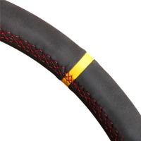 China Seat Leon Ibiza Tarraco Arona Ateca Alhambra 2013-19 Black Suede Steering Wheel Cover for sale