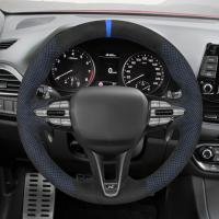 China Custom Fit Suede Steering Wheel Cover for Hyundai Elantra Kona i20 i30 N 2019-2024 for sale