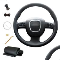 China Custom Black Steering Wheel Cover for Audi A3 8P 2008-2013 Enhanced Driving Experience for sale