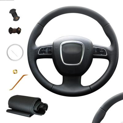 China Custom Black Steering Wheel Cover for Audi A3 8P 2008-2013 Enhanced Driving Experience for sale