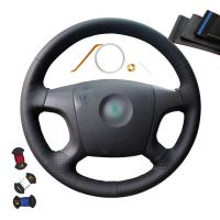 China Skoda Fabia 2005-2010 OCTAVIA Customized Black Artificial Leather Steering Wheel Cover for sale