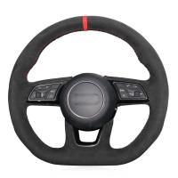 China Custom Soft Suede Steering Wheel Cover for Audi A3 A5 RS3 RS5 S3 S4 S5 2017 2018 2019 for sale