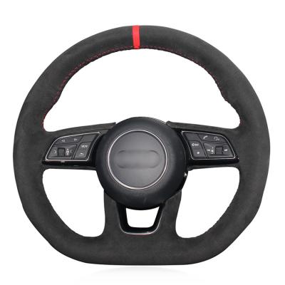 China Custom Soft Suede Steering Wheel Cover for Audi A3 A5 RS3 RS5 S3 S4 S5 2017 2018 2019 for sale