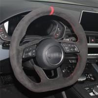 China Custom Soft Suede Steering Wheel Cover for Audi A3 A5 RS3 RS5 S3 S4 S5 2017 2018 2019 for sale