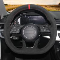 China Custom Soft Suede Steering Wheel Cover for Audi A3 A5 RS3 RS5 S3 S4 S5 2017 2018 2019 for sale