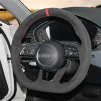 China Custom Soft Suede Steering Wheel Cover for Audi A3 A5 RS3 RS5 S3 S4 S5 2017 2018 2019 for sale