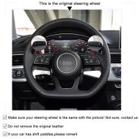 China Custom Soft Suede Steering Wheel Cover for Audi A3 A5 RS3 RS5 S3 S4 S5 2017 2018 2019 for sale