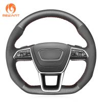 China Black Hand Stitching Suede Leather Steering Wheel Cover for Audi A6 C8 Avant Allroad A7 K8 Sportback S6 S7 Coupe RS6 RS4 RS7 for sale