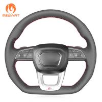 China Black Hand Stitching PU Leather Steering Wheel Cover for Audi Q3 Q5 SQ5 Q7 SQ7 Q8 SQ8 2015-2022 for sale