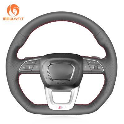 China Black Hand Stitching PU Leather Steering Wheel Cover for Audi Q3 Q5 SQ5 Q7 SQ7 Q8 SQ8 2015-2022 for sale
