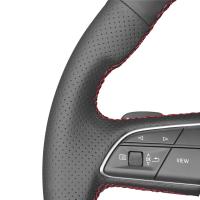 China Black Hand Stitching PU Leather Steering Wheel Cover for Audi Q3 Q5 SQ5 Q7 SQ7 Q8 SQ8 2015-2022 for sale