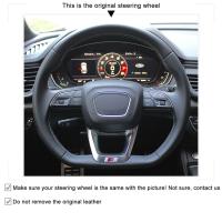 China Black Hand Stitching PU Leather Steering Wheel Cover for Audi Q3 Q5 SQ5 Q7 SQ7 Q8 SQ8 2015-2022 for sale