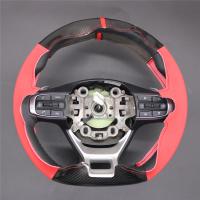 China Carbon Red Suede Hand Sewing Steering Wheel Cover for Kia Sportage K5 GT Line 2021 2022 2023 for sale