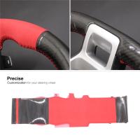 China Carbon Red Suede Hand Sewing Steering Wheel Cover for Kia Sportage K5 GT Line 2021 2022 2023 for sale