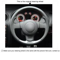 China Seat Leon 1P FR Cupra Ibiza 6L 2006 2007 Coffee Suede Hand Stitched Steering Wheel Cover for sale