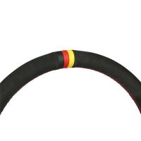 China Custom Hand Sewing Black Suede Steering Wheel Cover for Volkswagen Golf 4 Passat B5 Polo Seat Leon 1996-2003 for sale