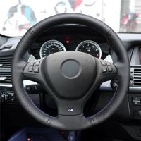 China 2009-2014 Year BMW X5 E70 and X6 E71 Leather Steering Wheel Cover with Custom Design for sale