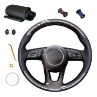 China Hand Stitched Suede Browness Steering Wheel Cover for Audi A3 A4 A5 S5 2017 2018 2019 for sale