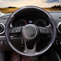 China Hand Stitched Suede Browness Steering Wheel Cover for Audi A3 A4 A5 S5 2017 2018 2019 for sale