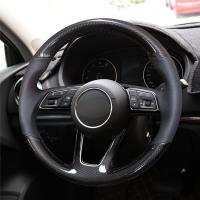 China Hand Stitched Suede Browness Steering Wheel Cover for Audi A3 A4 A5 S5 2017 2018 2019 for sale