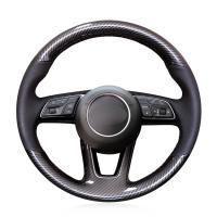 China Hand Stitched Suede Browness Steering Wheel Cover for Audi A3 A4 A5 S5 2017 2018 2019 for sale