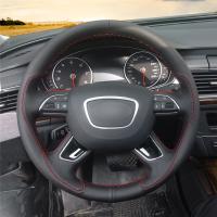 China Personalized Steering Wheel Cover for Audi A6 A7 A8 Allroad Q5 Q7 2011-2018 in Maroon for sale