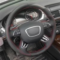 China Personalized Steering Wheel Cover for Audi A6 A7 A8 Allroad Q5 Q7 2011-2018 in Maroon for sale