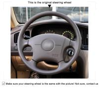 China Black Faux Leather Hand Sewing Car Steering Wheel Cover for 2001-2002 Hyundai Elantra for sale