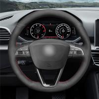 China Seat Leon 5F Mk3 Ibiza 6J Arona Alhambra 2013-2018 Custom Suede Steering Wheel Cover for sale
