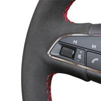 China Seat Leon 5F Mk3 Ibiza 6J Arona Alhambra 2013-2018 Custom Suede Steering Wheel Cover for sale