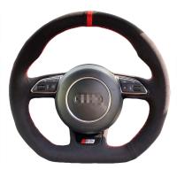 China 2010-2016 Hand Sewing Stitched Soft Suede Steering Wheel Cover for Audi A5 A7 RS5 RS7 S3 S4 S5 S6 S7 SQ5 for sale