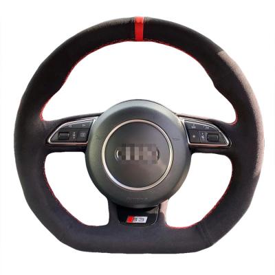 China 2010-2016 Hand Sewing Stitched Soft Suede Steering Wheel Cover for Audi A5 A7 RS5 RS7 S3 S4 S5 S6 S7 SQ5 for sale