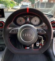 China 2010-2016 Hand Sewing Stitched Soft Suede Steering Wheel Cover for Audi A5 A7 RS5 RS7 S3 S4 S5 S6 S7 SQ5 for sale