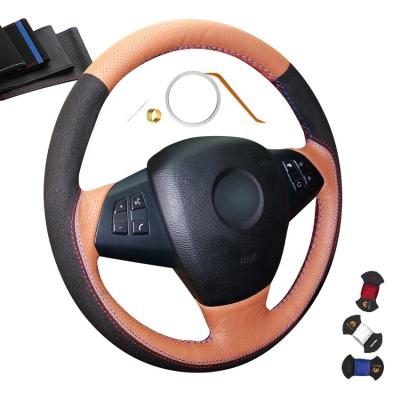 China Custom Thread Color Design Car Steering Wheel Cover for BMW X5 E70 Durable and Stylish for sale