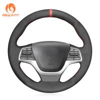 China Custom Hand Sewing Suede Steering Wheel Cover for Hyundai Accent Elantra 2018 2019 2020 for sale