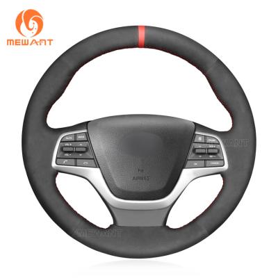 China Custom Hand Sewing Suede Steering Wheel Cover for Hyundai Accent Elantra 2018 2019 2020 for sale