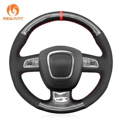 China Hand Sewing Carbon Suede Steering Wheel Cover for Audi A3 A4 A5 A8 Q7 RS4 S4 S5 S6 S8 for sale