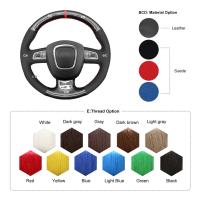 China Hand Sewing Carbon Suede Steering Wheel Cover for Audi A3 A4 A5 A8 Q7 RS4 S4 S5 S6 S8 for sale